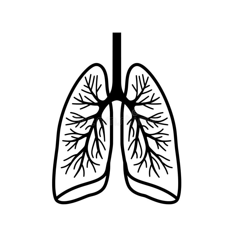 Lungs Icon in Simple Minimalistic Style. Stock Vector - Illustration of ...