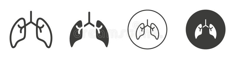 Lungs Icon Simple Outline Vector Logo Stock Vector - Illustration of ...