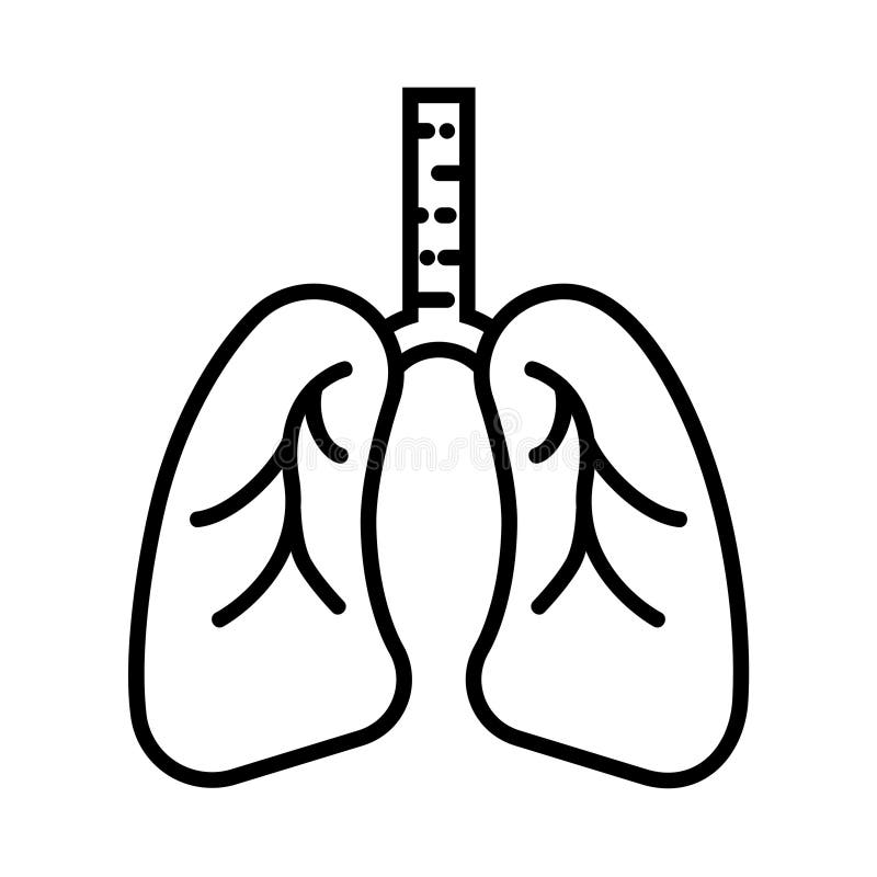Lungs Icon Vector Illustration Design, Line Art Style Icon Stock Vector ...