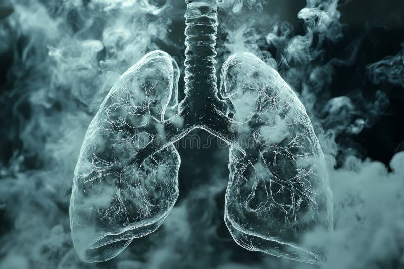Lungs Made of Smoke with Detailed Bronchial Structure Stock Image ...