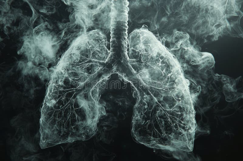 Lungs Made of Smoke with Detailed Bronchial Structure Stock Image ...