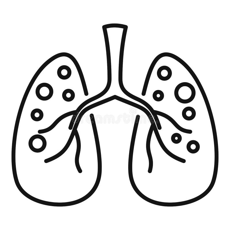 Tuberculosis Lungs Icon, Outline Style Stock Vector - Illustration of ...