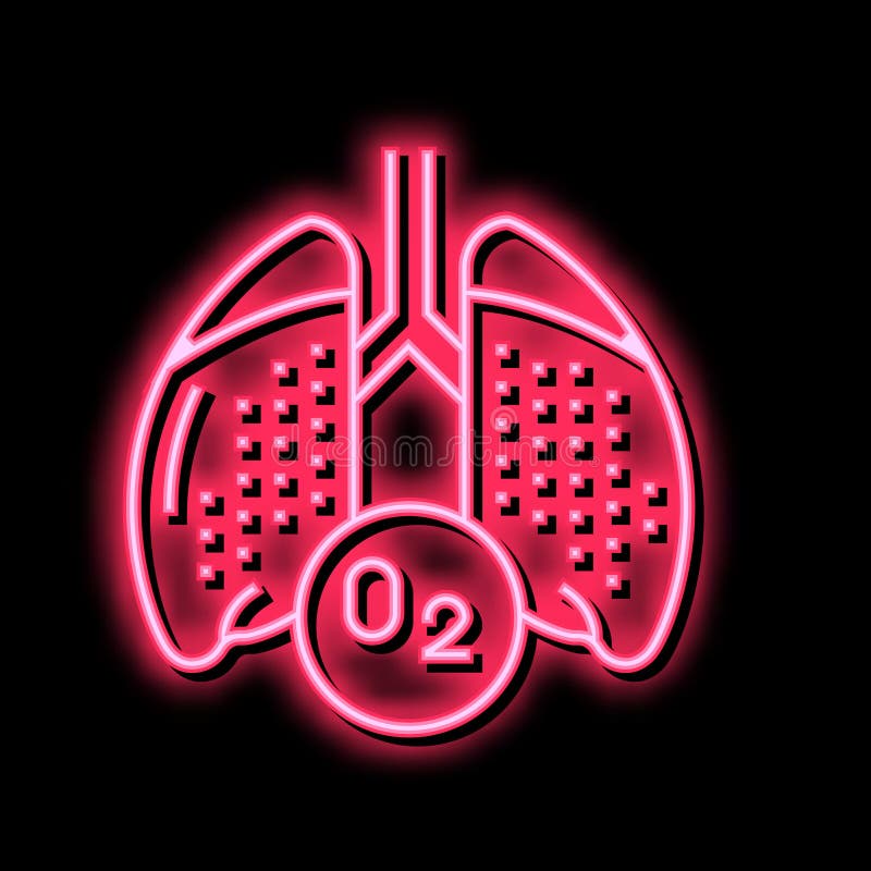 Lungs with Oxygen Neon Glow Icon Illustration Stock Vector ...