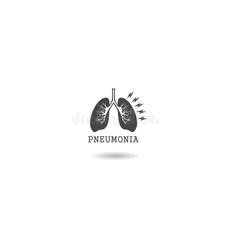 Lungs Pneumonia Icon with Shadow Stock Vector - Illustration of medical ...