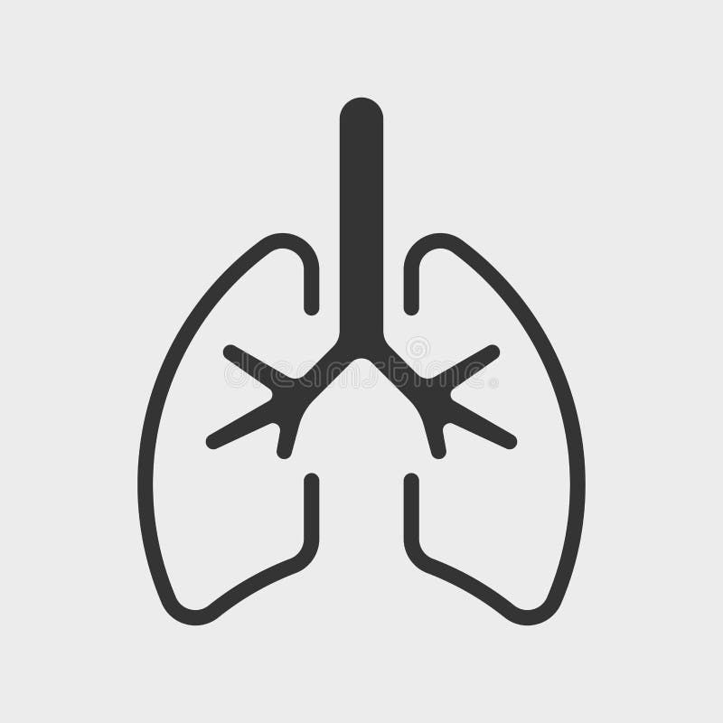 Lungs simple line icon stock vector. Illustration of chest - 137318638