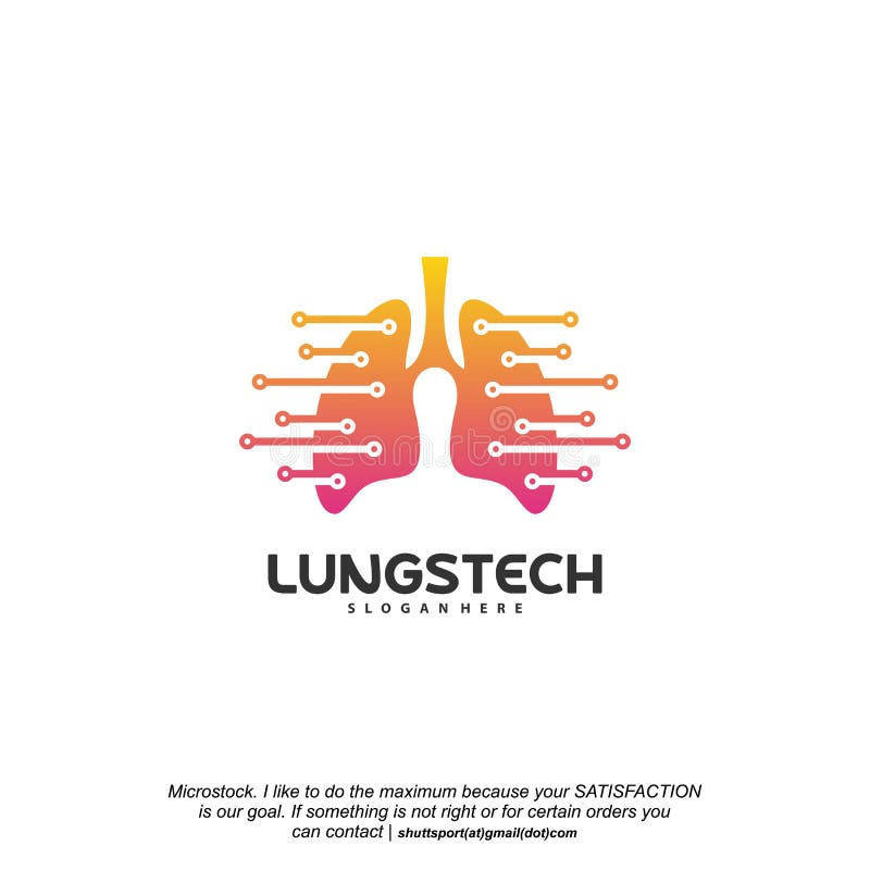 Set of Lungs Tech Logo Designs Vector, Lungs with Tech Symbol Iconinc ...