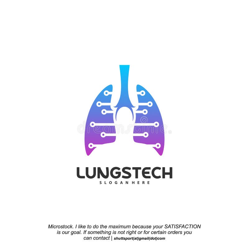 Set of Lungs Tech Logo Designs Vector, Lungs with Tech Symbol Iconinc ...