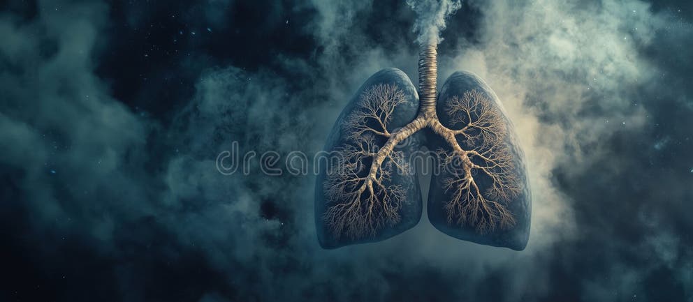 Lungs with Tree-like Structures Emitting Smoke in a Cosmic Environment ...