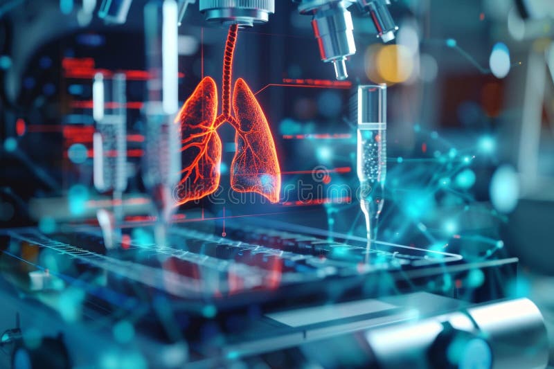 Lungs Under a Microscope stock illustration. Illustration of anatomy ...