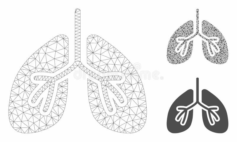 Lungs Vector Mesh 2D Model and Triangle Mosaic Icon Stock Vector ...