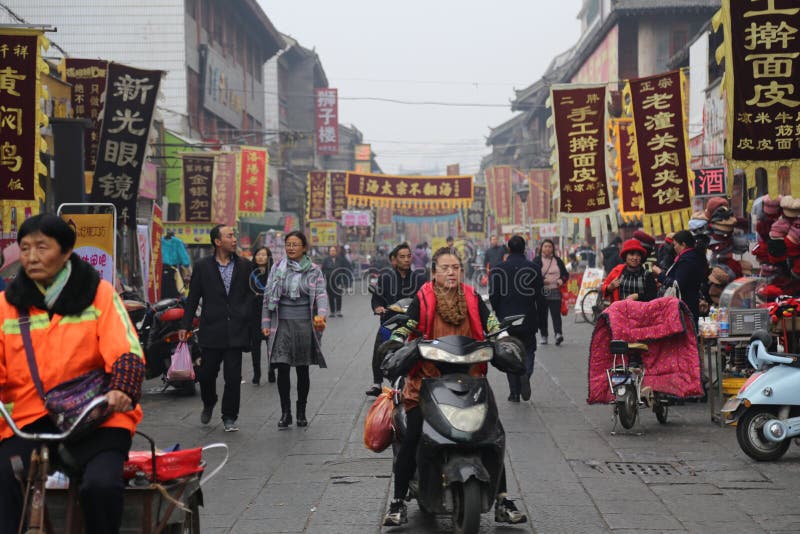 Luoyang Ancient Store Street Editorial Stock Image - Image of asian ...