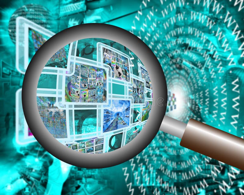 Lupa stock de ilustración. Ilustración de medio, teclado - 47321584