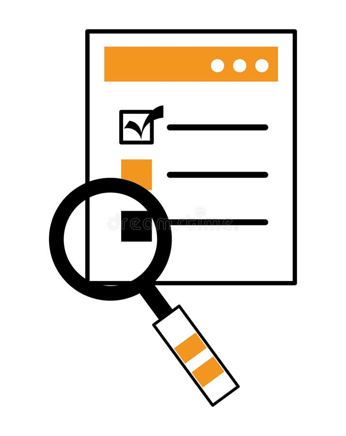 Lupa con documento ilustración del vector. Ilustración de mirada ...