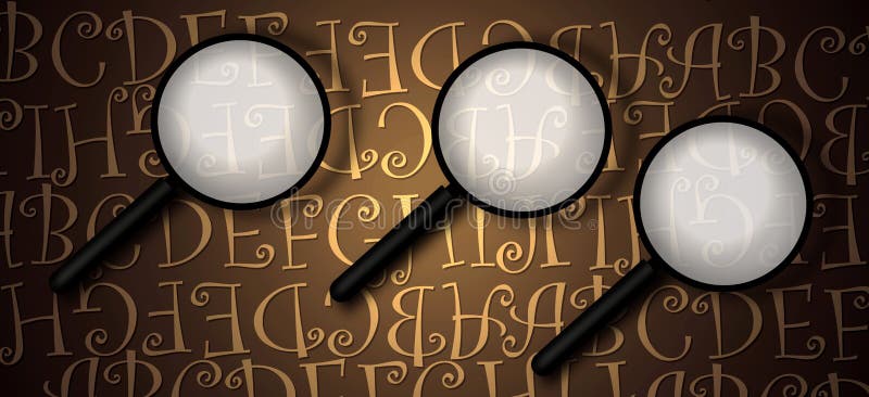 Lupa Con El Texto Abstracto Stock de ilustración - Ilustración de ...