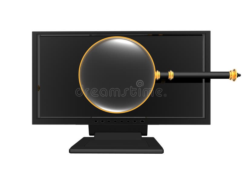 Lupa en monitor stock de ilustración. Ilustración de magnifique - 14134752