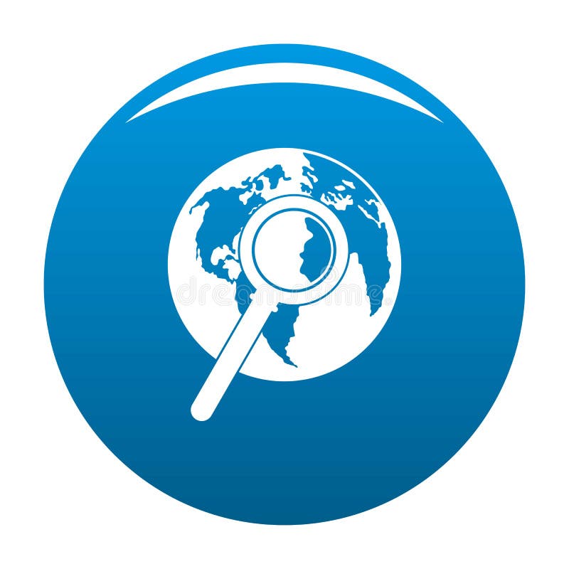 Lupa En Vector Del Azul Del Icono De La Tierra Ilustración del Vector ...