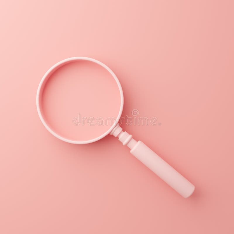 Lupa Sobre Fundo Pastoso Cor-de-rosa. Ilustração Stock - Ilustração de ...