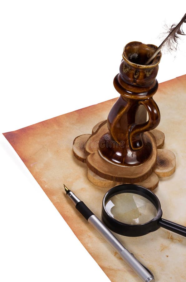 Pluma con el tintero foto de archivo. Imagen de antiguo - 22577660