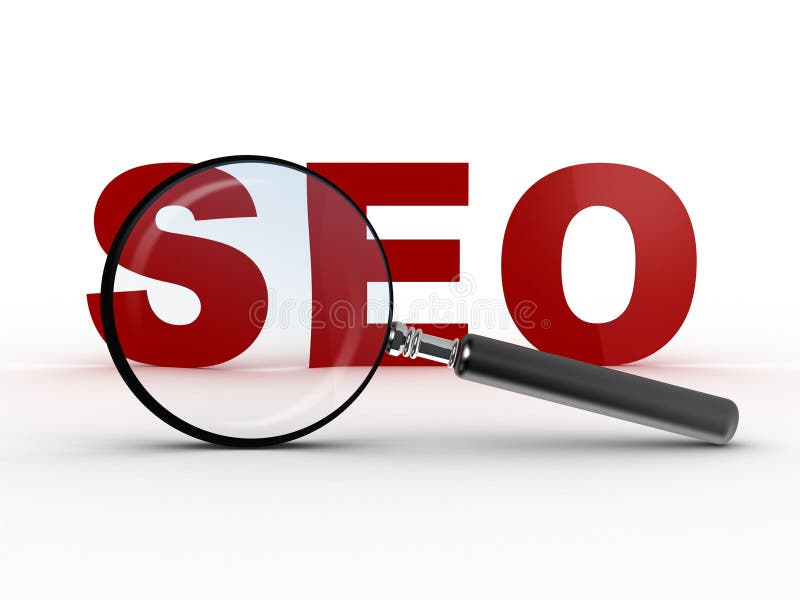 Lupa y SEO stock de ilustración. Ilustración de aislado - 31773579