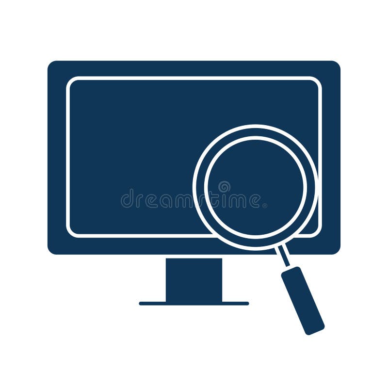 Lupe with Computer Silhouette Style Icon Vector Design Stock Vector ...