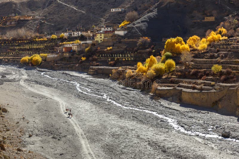 Lupra Village, Nepal stock image. Image of travel, hiking - 89086247