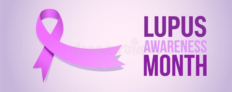 Lupus Banner Design with Silky Purple Ribbon. Stock Vector ...