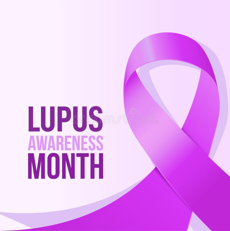 Lupus Banner Design with Silky Purple Ribbon. Stock Vector ...