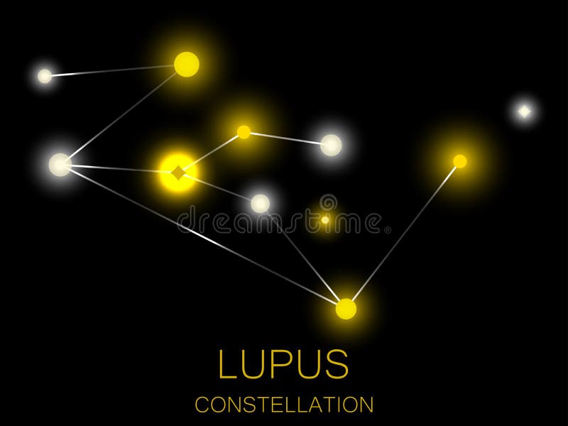 Lupus Constellation. Starry Night Sky. Zodiac Sign. Cluster of Stars ...