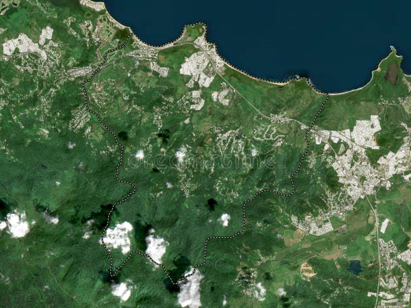Luquillo, Puerto Rico. Low-res Satellite. No Legend Stock Illustration ...