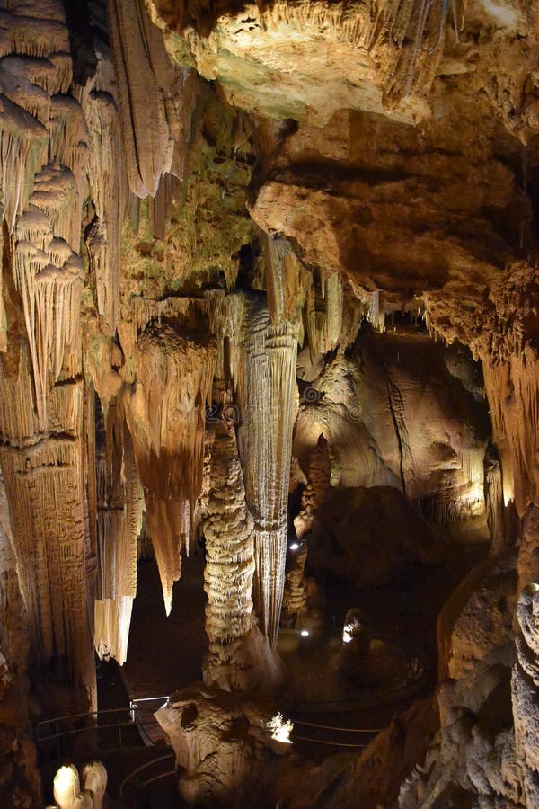 Luray Caverns in Luray, Virginia Stock Image - Image of caverns, orange ...