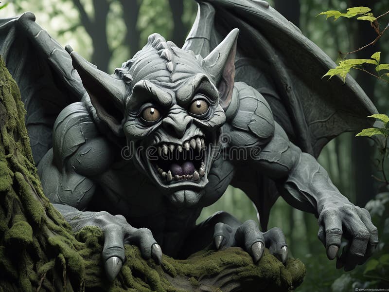 Lurking Forest Gargoyle Scares Away Evil Spirits - Generated by Ai ...