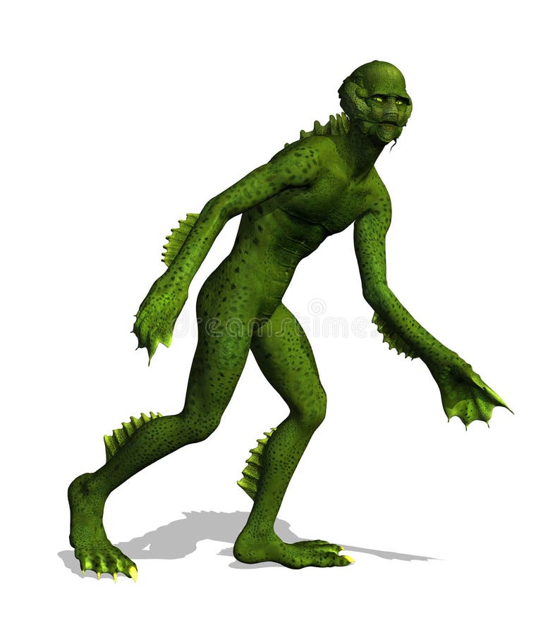 Lurking Swamp Creature stock illustration. Illustration of lizard ...