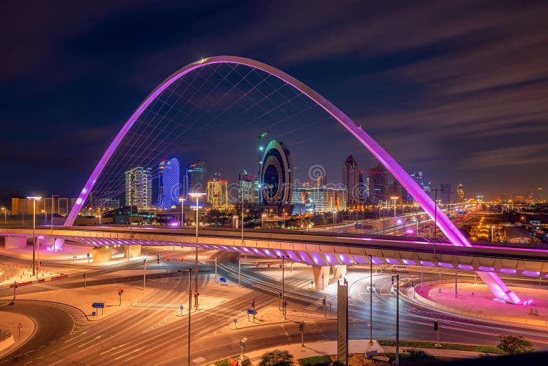 Lusail Bridge and Underpass Editorial Photo - Image of landscape ...