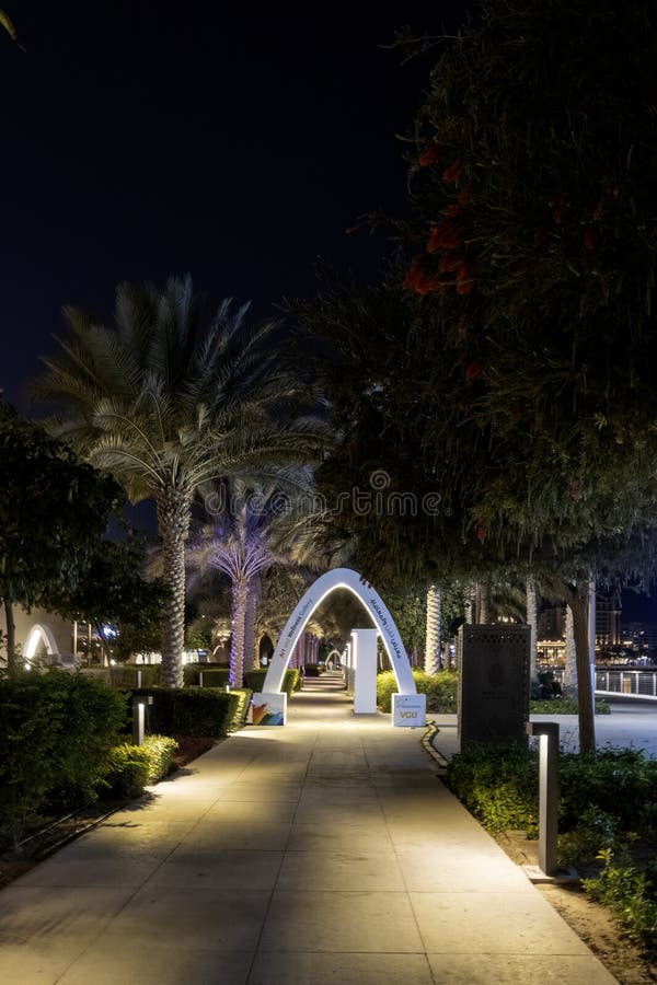 Lusail Marina Park Night View. Editorial Image - Image of night, hotels ...