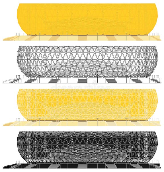 Lusail Stadium in Front View Stock Vector - Illustration of ceremony ...