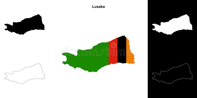 Lusaka outline map stock illustration. Illustration of geography ...