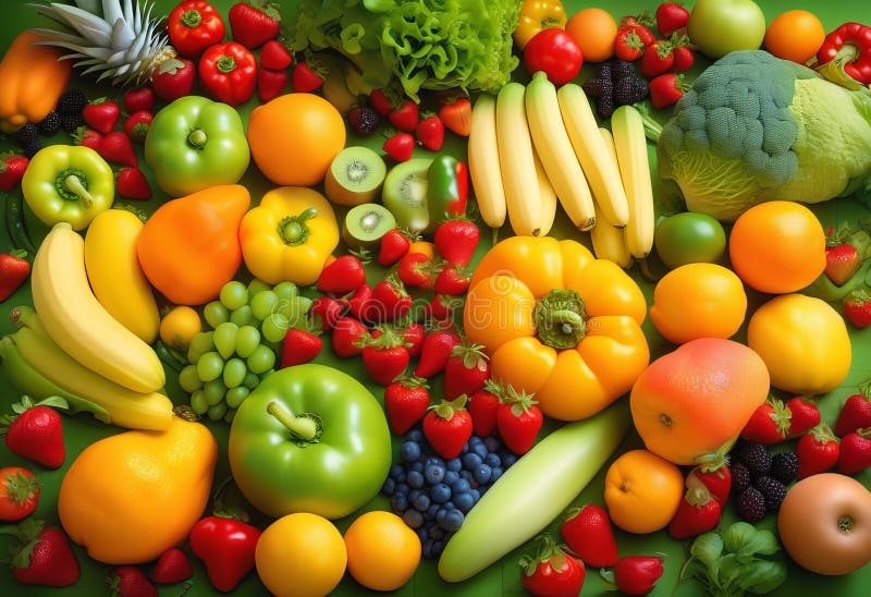 A Luscious Feast of Freshness and Vibrancy Stock Illustration ...