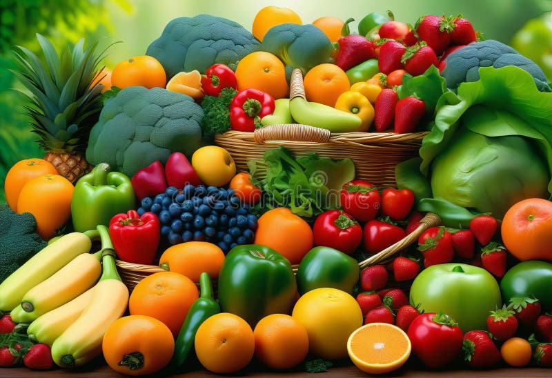 A Luscious Feast of Freshness and Vibrancy Stock Illustration ...