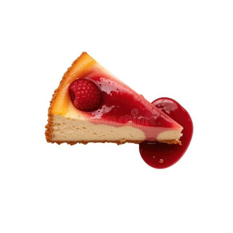 Luscious Slice of Cheesecake Topped with Raspberry Sauce and Fruit ...