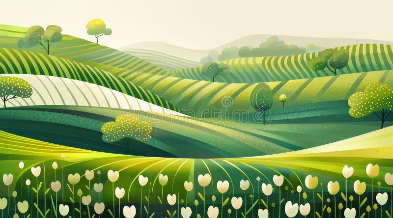 Lush Abstract Spring Plantation Scene for Stunning Background Design ...