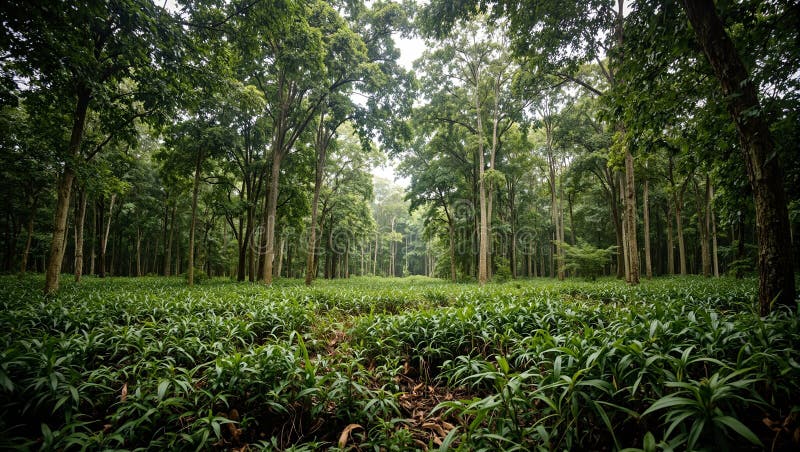 Lush Amazon Rainforest with Dense Canopy and Vibrant Green Plants Stock ...
