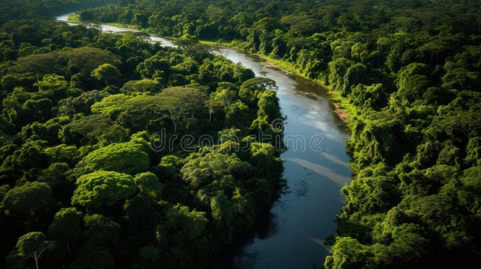 Lush Amazon Rainforest from an Elevated Perspective Stock Image - Image ...
