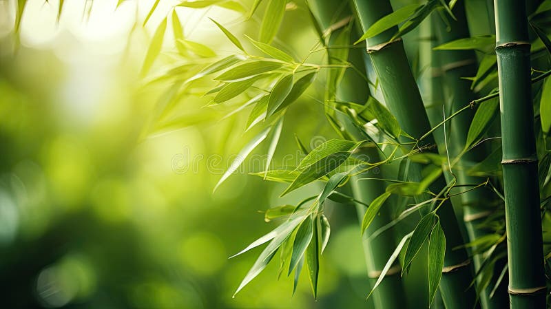 Lush Bamboo Forest Background, Dense Green Bamboo Stalks, Tranquil ...
