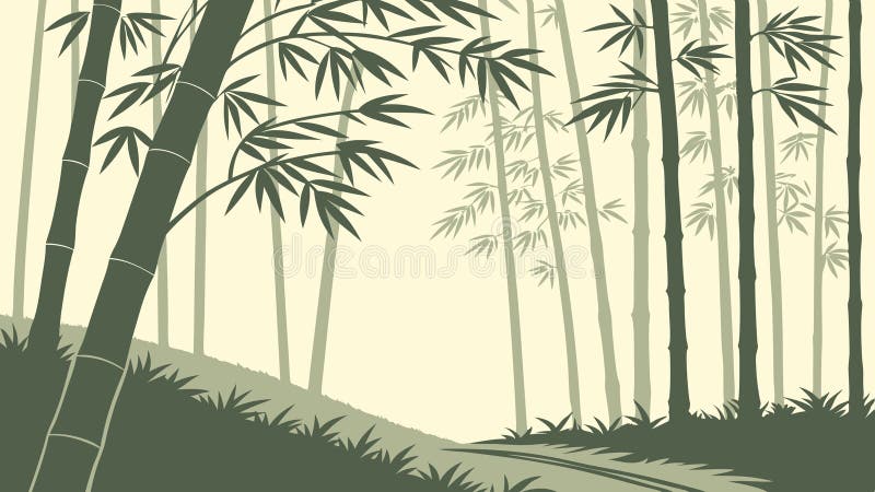 Lush Bamboo Forest, Creating a Calm and Tranquil Natural Space, Vector ...