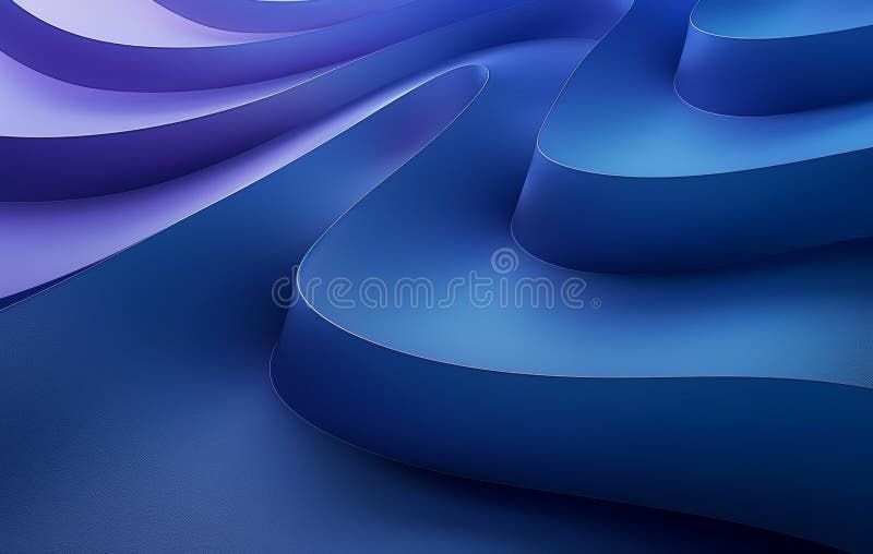 Lush Blue Curves Intertwining in an Abstract Seascape Design Stock ...