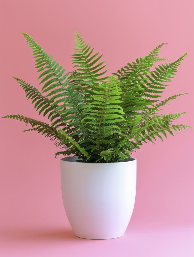 Lush Boston Fern in a pot stock illustration. Illustration of fresh ...