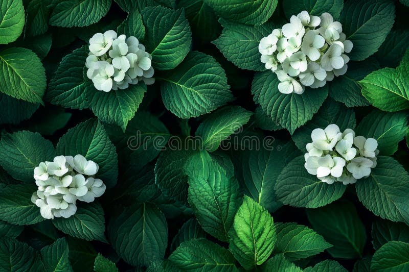 The Lush Bush, with Its Deep Green Leaves, is Adorned with Tiny ...