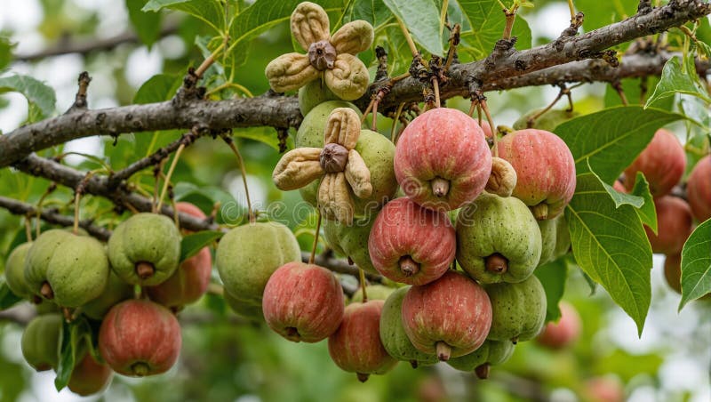 Lush Cashew Tree Bearing Ripe Cashew Apples with Nuts Underneath Stock ...
