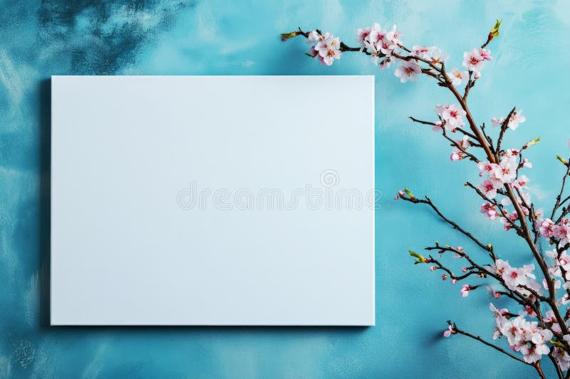 The Lush Cherry Blossom Branch Enhances the Soft Pastel Background ...