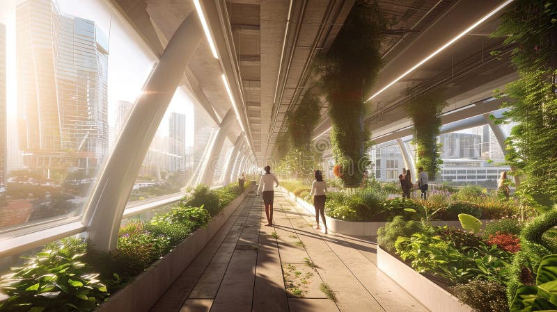 Lush City Farming Landscape Stock Illustration - Illustration of ...